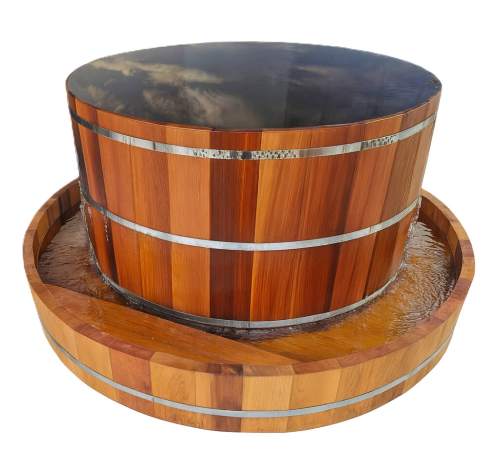 Premium Red Cedar Wooden Overflow 2-Seater Hot Tub - Thai pool supplies